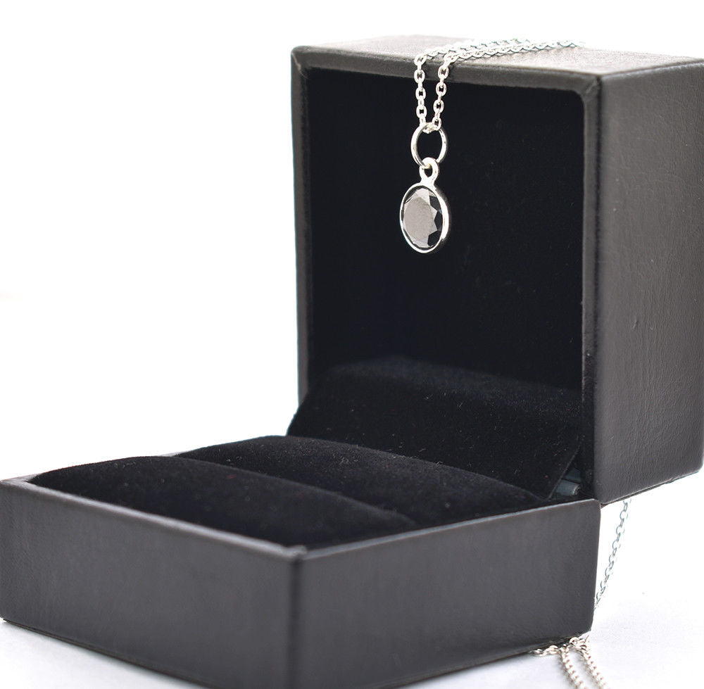 2.00 Ct AAA Certified Black Diamond Pendant Chain Necklace, Elegant ...