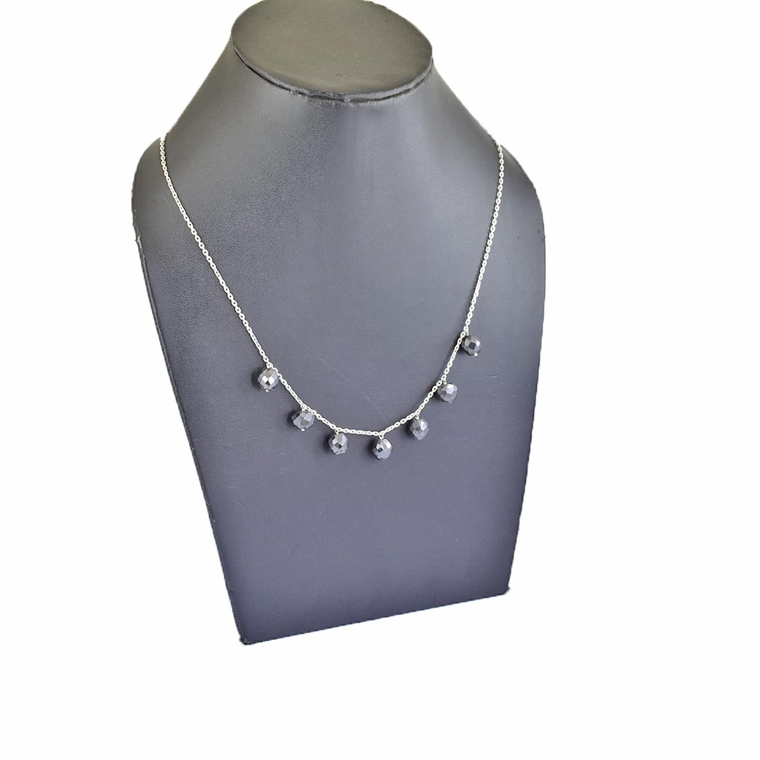 AAA Certified Elegant 10.17 Grams Black Diamond Chain Necklace in 925 ...