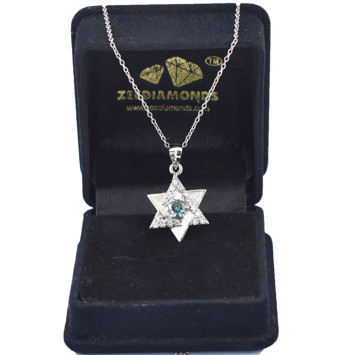 Gorgeous Blue Diamond Star Pendant-Unique design-Great Luster ...
